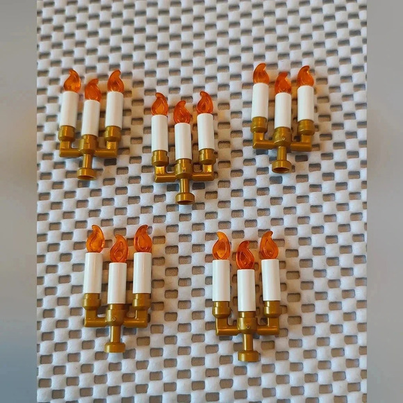 Lego | Toys | Lot Of 5 Lego Pearl Gold Candelabra Candle Holder With ...